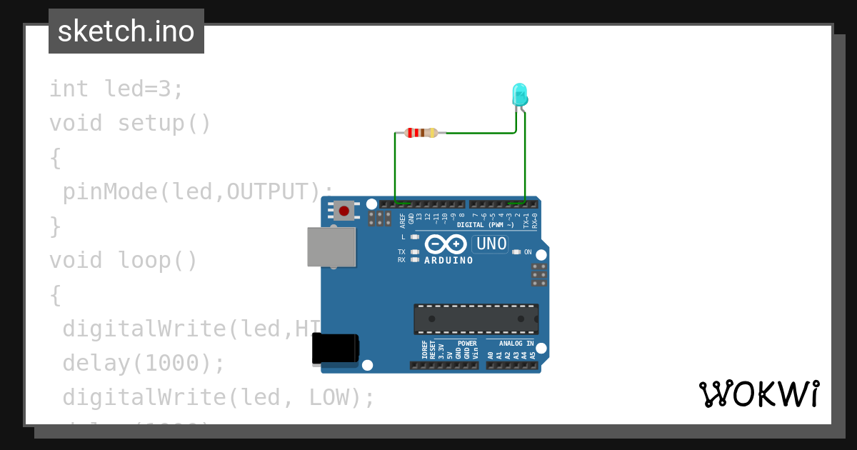 Lampu Kelap Kelip Chel Wokwi Esp32 Stm32 Arduino Simulator 5499