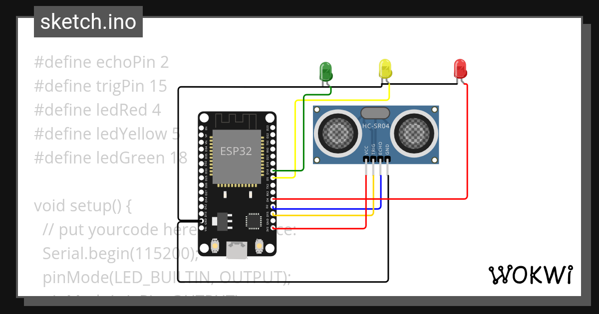 ultrasonik - Wokwi ESP32, STM32, Arduino Simulator
