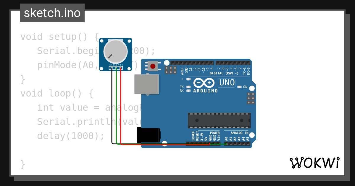 Potentio Meter Wokwi Esp32 Stm32 Arduino Simulator