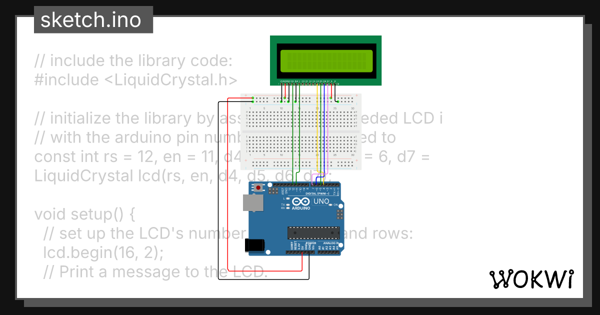 LCD Screen2 Wokwi ESP32 STM32 Arduino Simulator