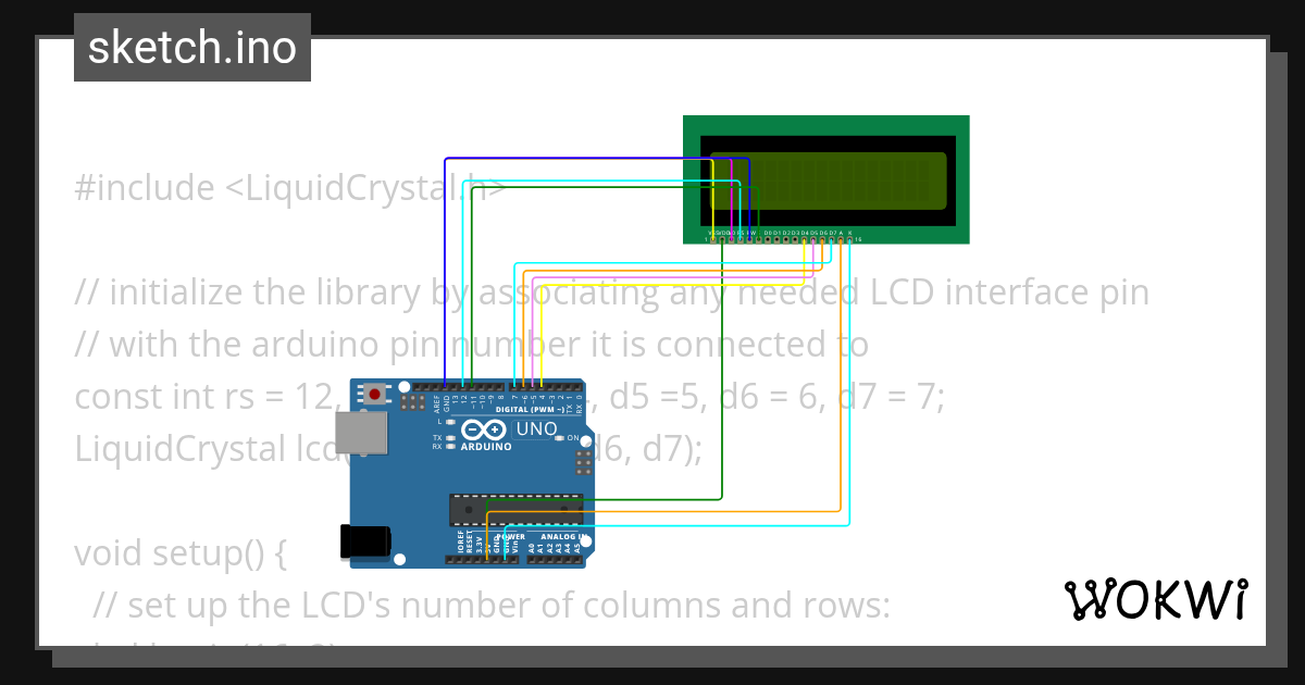 lcd display Copy (2) - Wokwi ESP32, STM32, Arduino Simulator