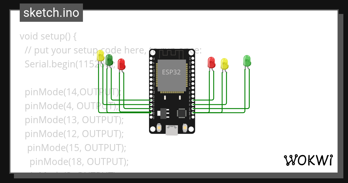 bharath project traffic light - Wokwi ESP32, STM32, Arduino Simulator
