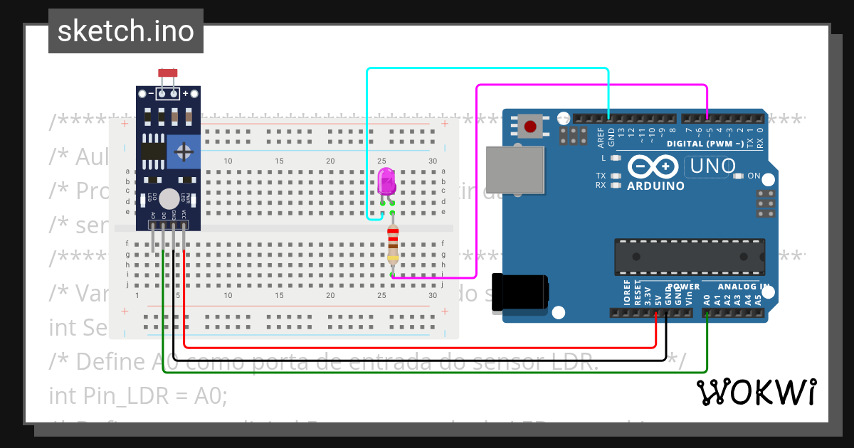 Sensor Ldr Wokwi Esp32 Stm32 Arduino Simulator