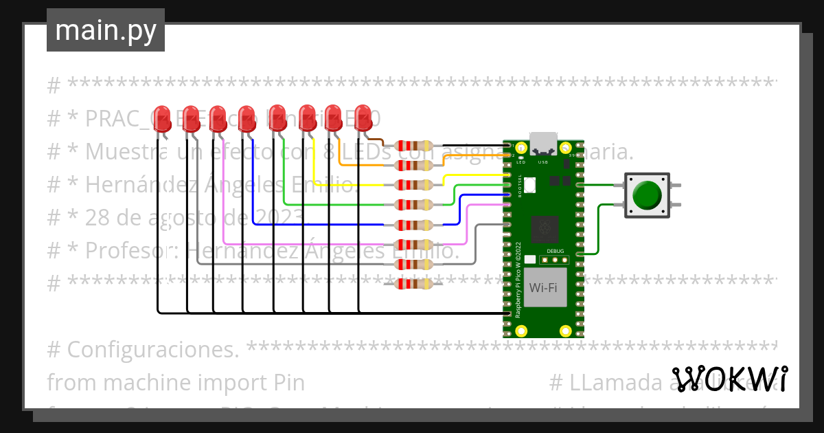 PRAC_01B Efecto binario E00 - Wokwi ESP32, STM32, Arduino Simulator
