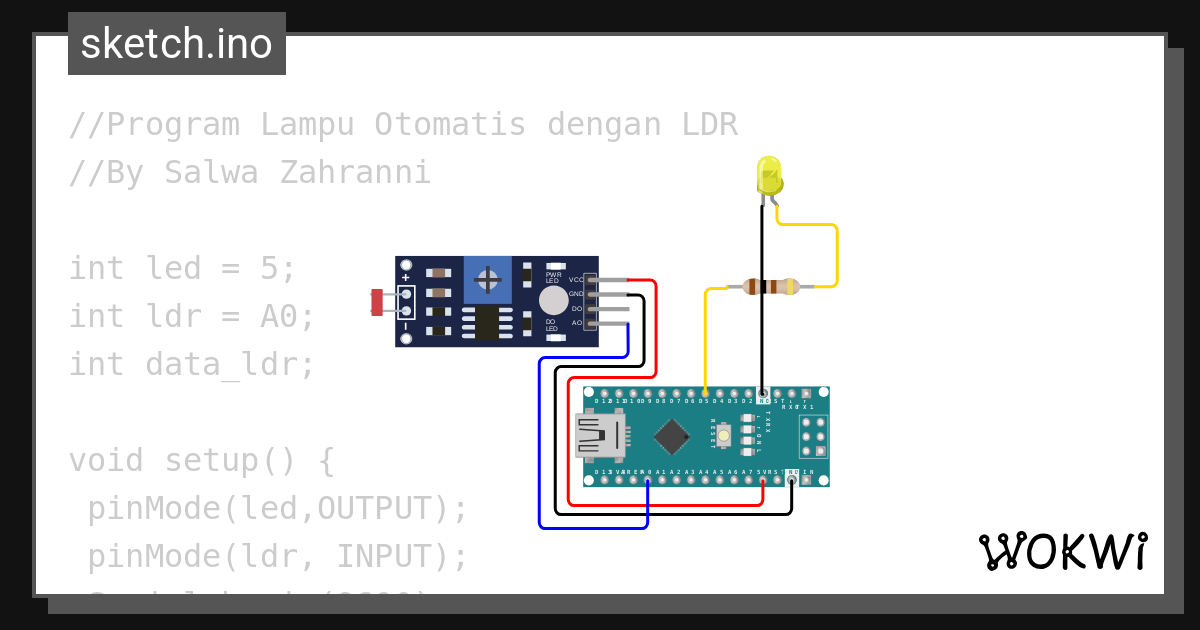 Program Lampu Otomatis Salwa Wokwi Esp32 Stm32 Arduino Simulator