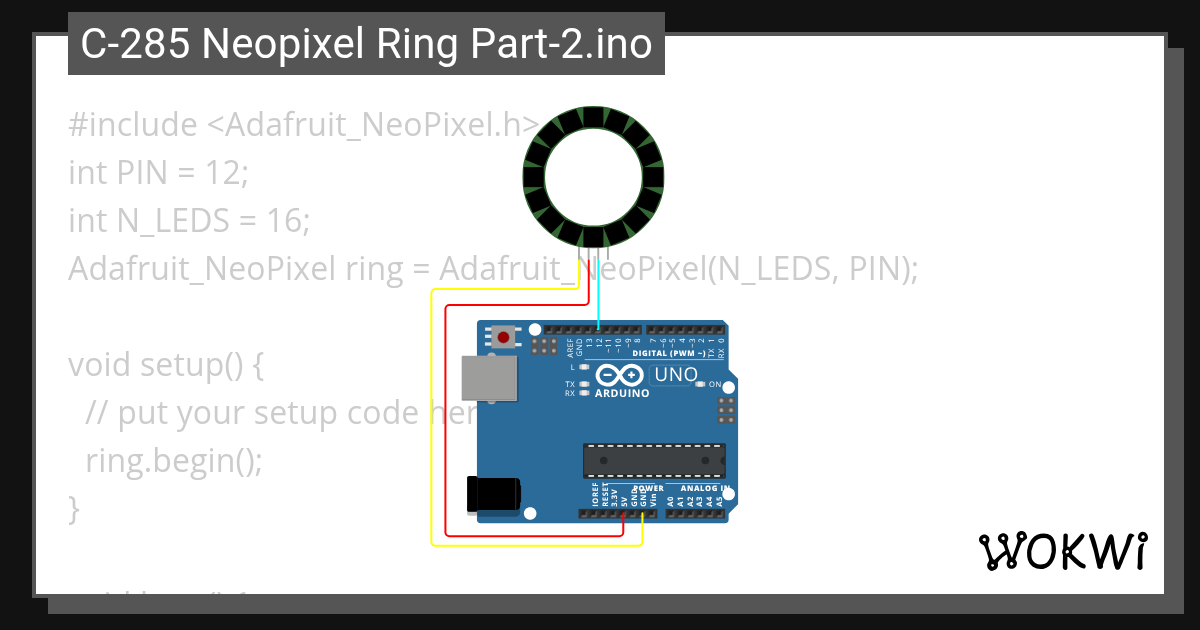 C 285 Neopixel Ring Part O Wokwi Esp32 Stm32 Arduino Simulator