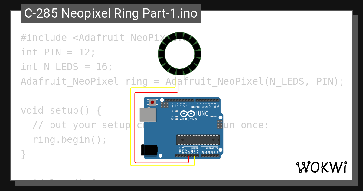 C 285 Neopixel Ring Part O Wokwi Esp32 Stm32 Arduino Simulator 1949
