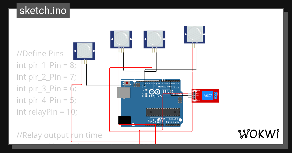 Motion Relay Wokwi Esp32 Stm32 Arduino Simulator 4333