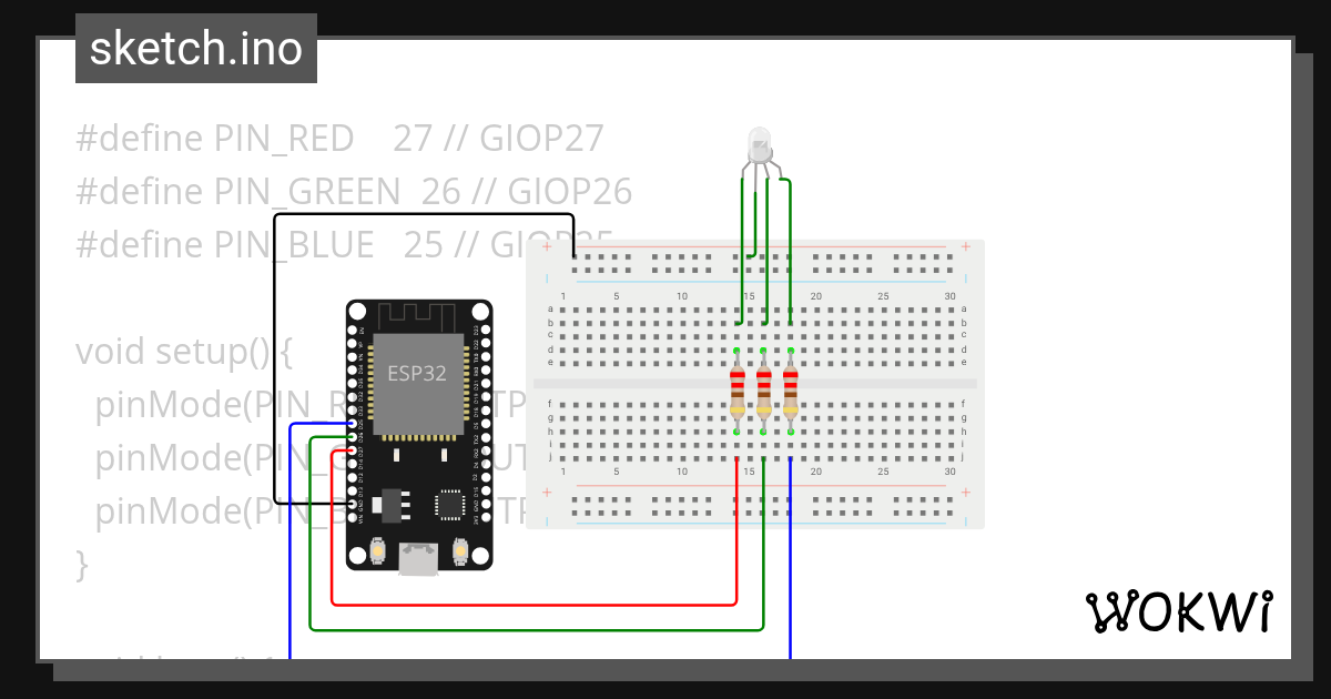Ex4_RGB-LED blinking - Wokwi ESP32, STM32, Arduino Simulator