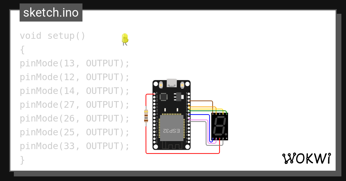 7 Seguimentos Anc Wokwi Esp32 Stm32 Arduino Simulator