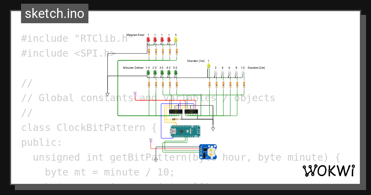 Strange Clock Shiftreg Wokwi Esp32 Stm32 Arduino Simulator
