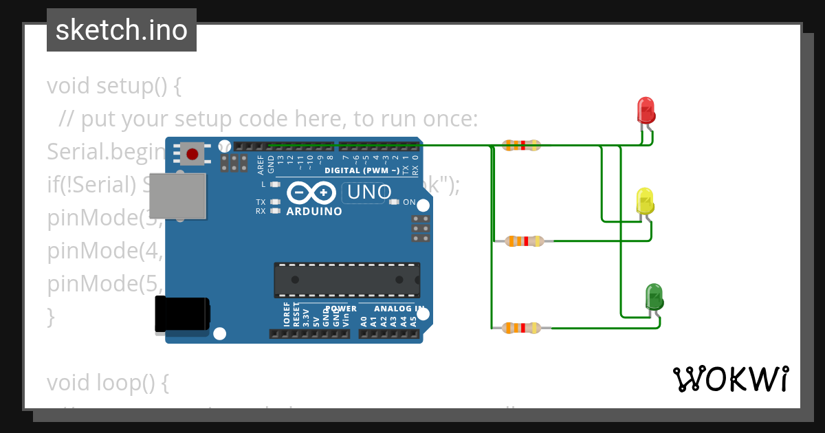 lampu merah - Wokwi ESP32, STM32, Arduino Simulator