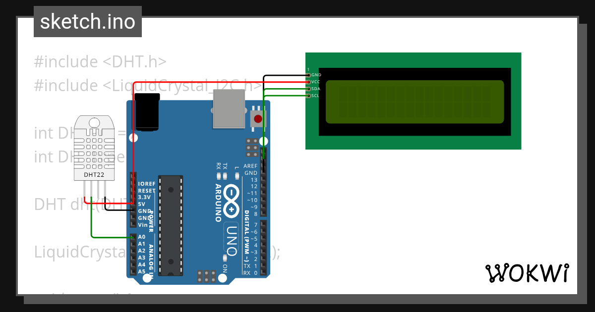 latihan 6 LCD - Wokwi ESP32, STM32, Arduino Simulator