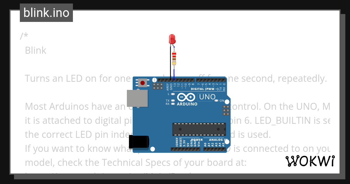 Menyalakan Led Wokwi Esp32 Stm32 Arduino Simulator