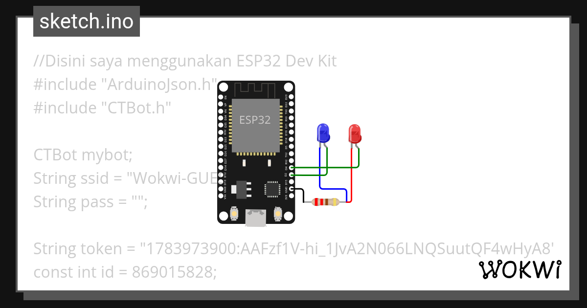 Live Code Indobot - ESP32 Telegram Copy - Wokwi ESP32, STM32, Arduino Simulator