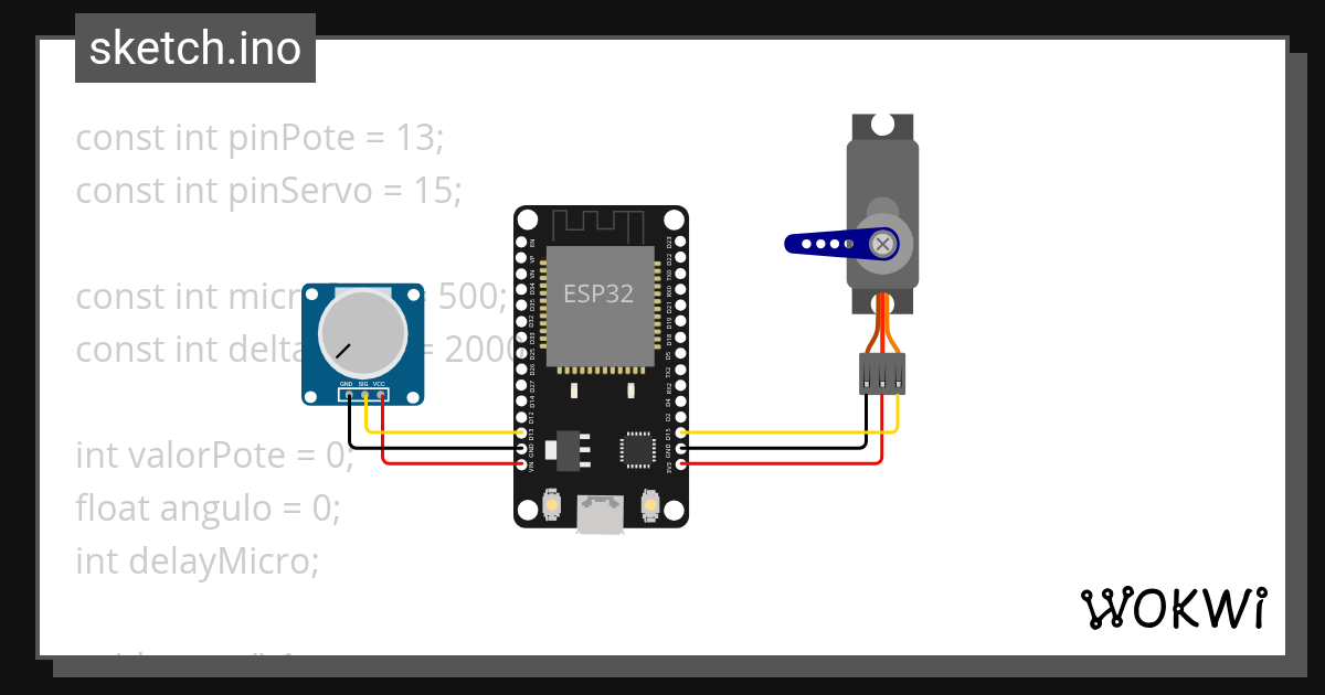 servomotor - Wokwi ESP32, STM32, Arduino Simulator