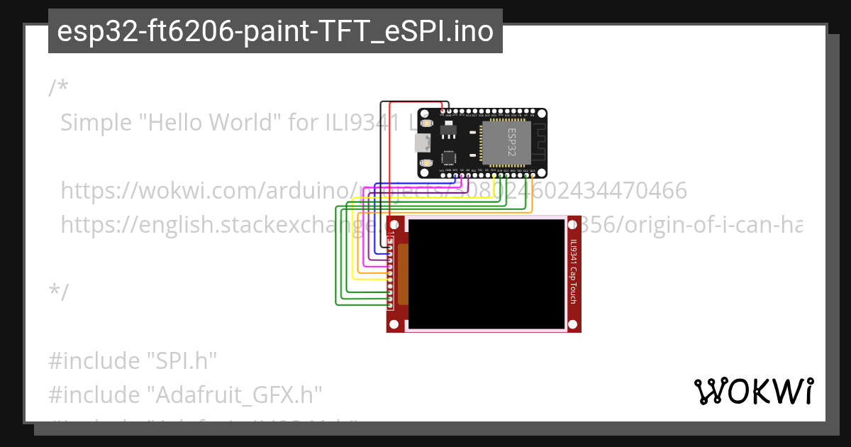 Esp32 Ili9341fuse Wokwi Esp32 Stm32 Arduino Simulator 