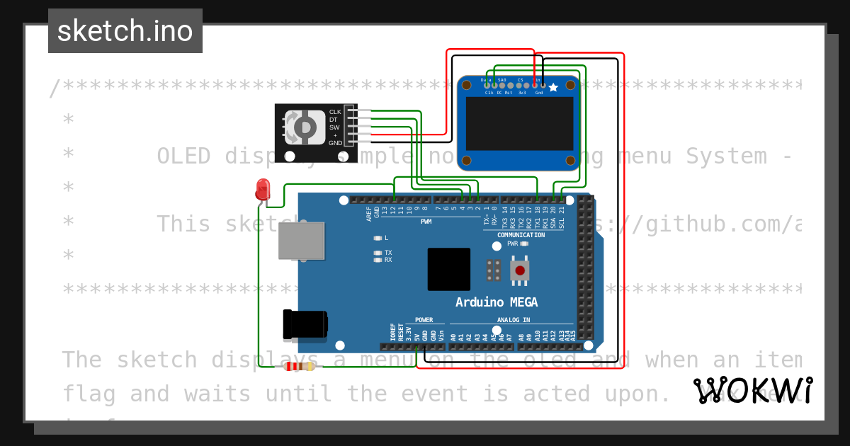 Rotary Encoder Oled Display With Two Delay Wokwi Esp32 Stm32 Arduino Simulator