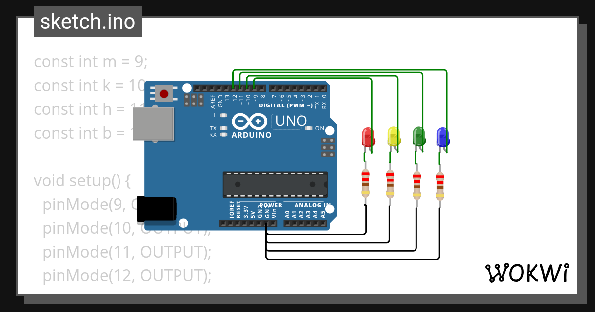 running led - Wokwi ESP32, STM32, Arduino Simulator