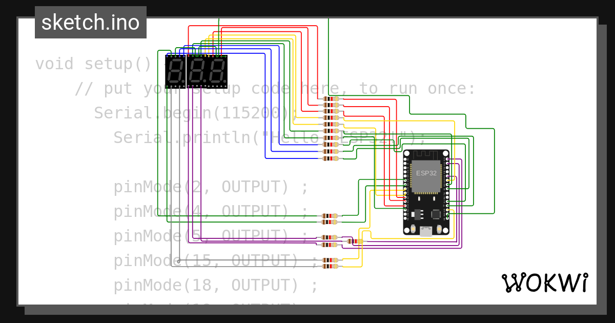 7segment Berurutan Wokwi Esp32 Stm32 Arduino Simulator 1329