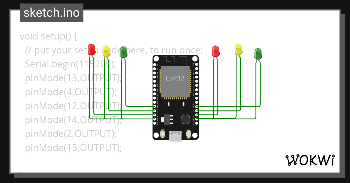 trafficlight - Wokwi ESP32, STM32, Arduino Simulator