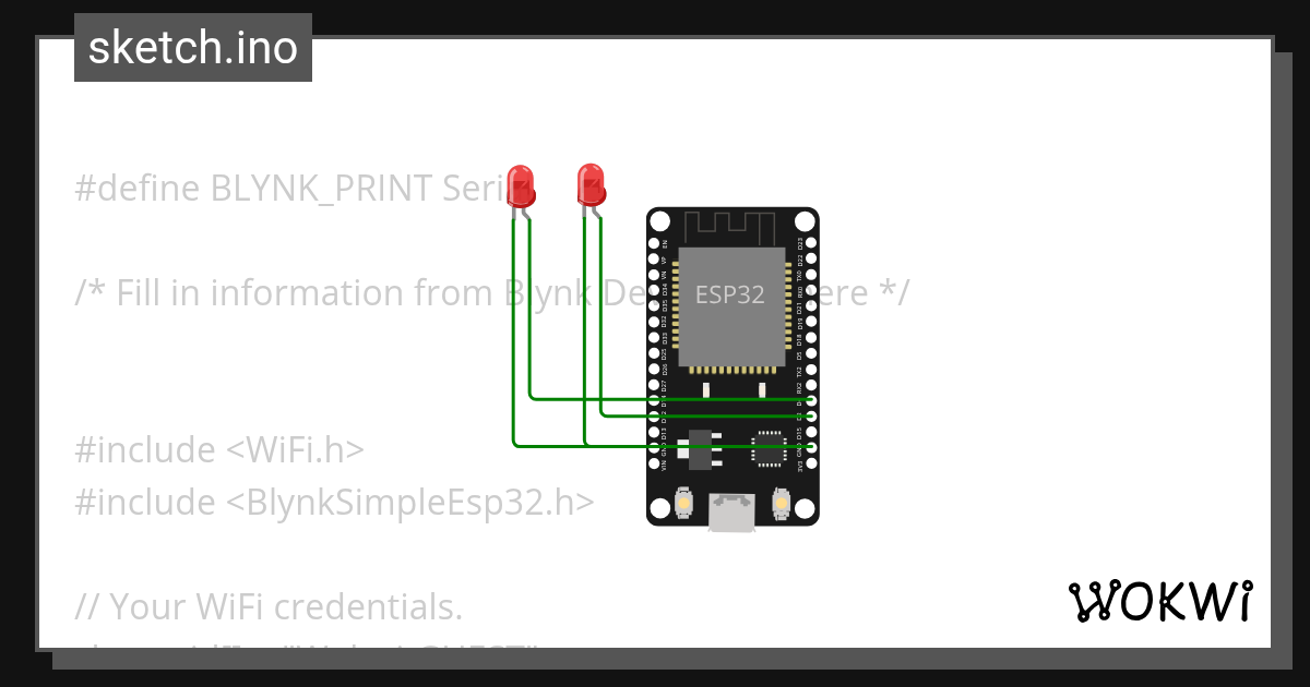 Blynk Test Wokwi Esp32 Stm32 Arduino Simulator 