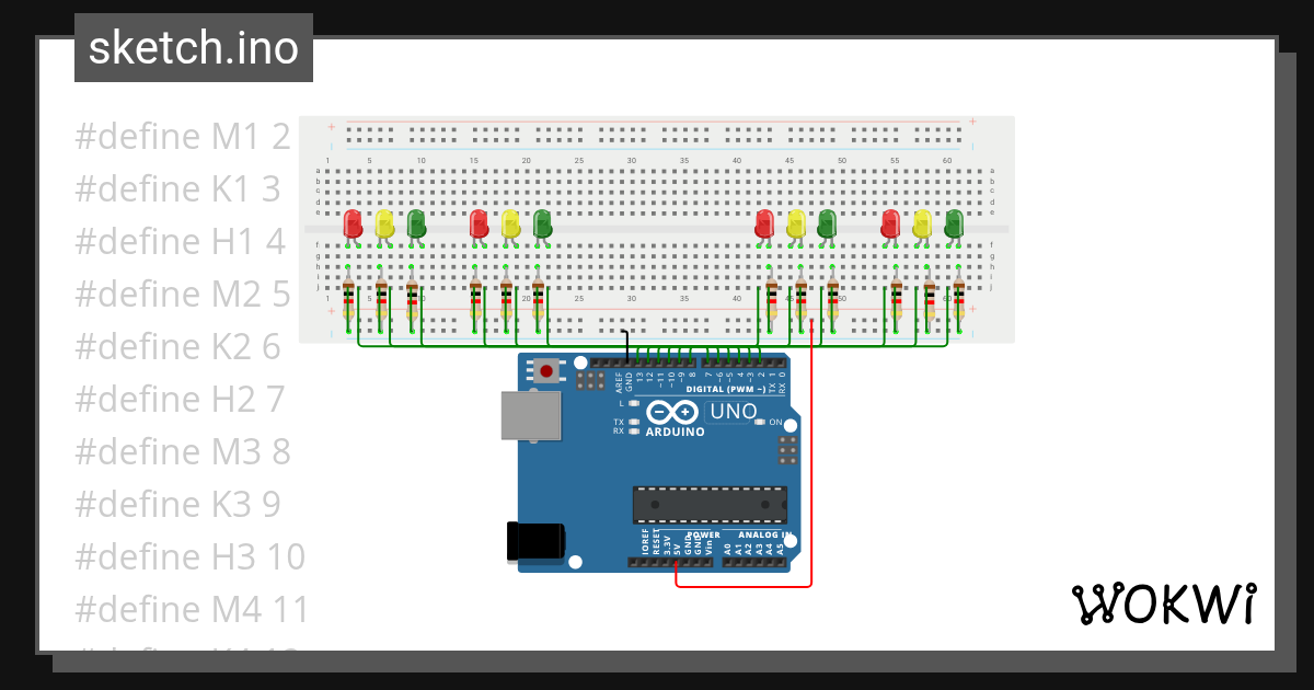 lampu merah cabang 4 new - Wokwi ESP32, STM32, Arduino Simulator