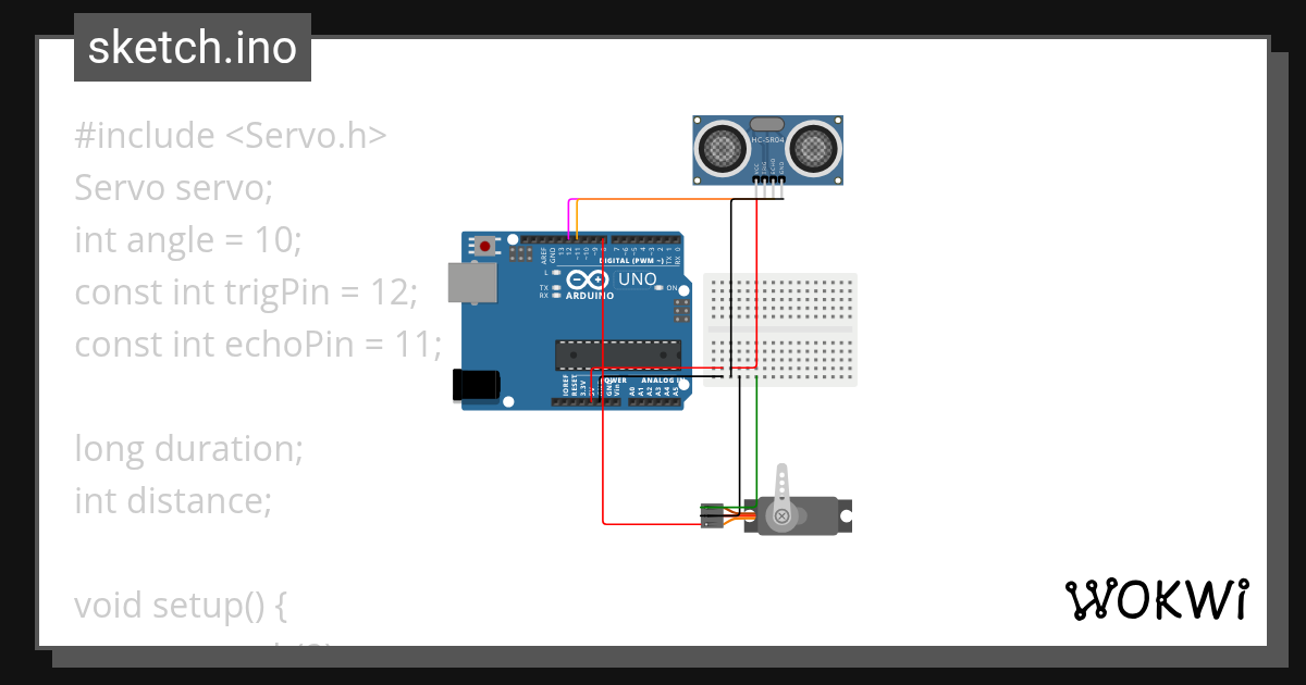 Servo projek - Wokwi ESP32, STM32, Arduino Simulator