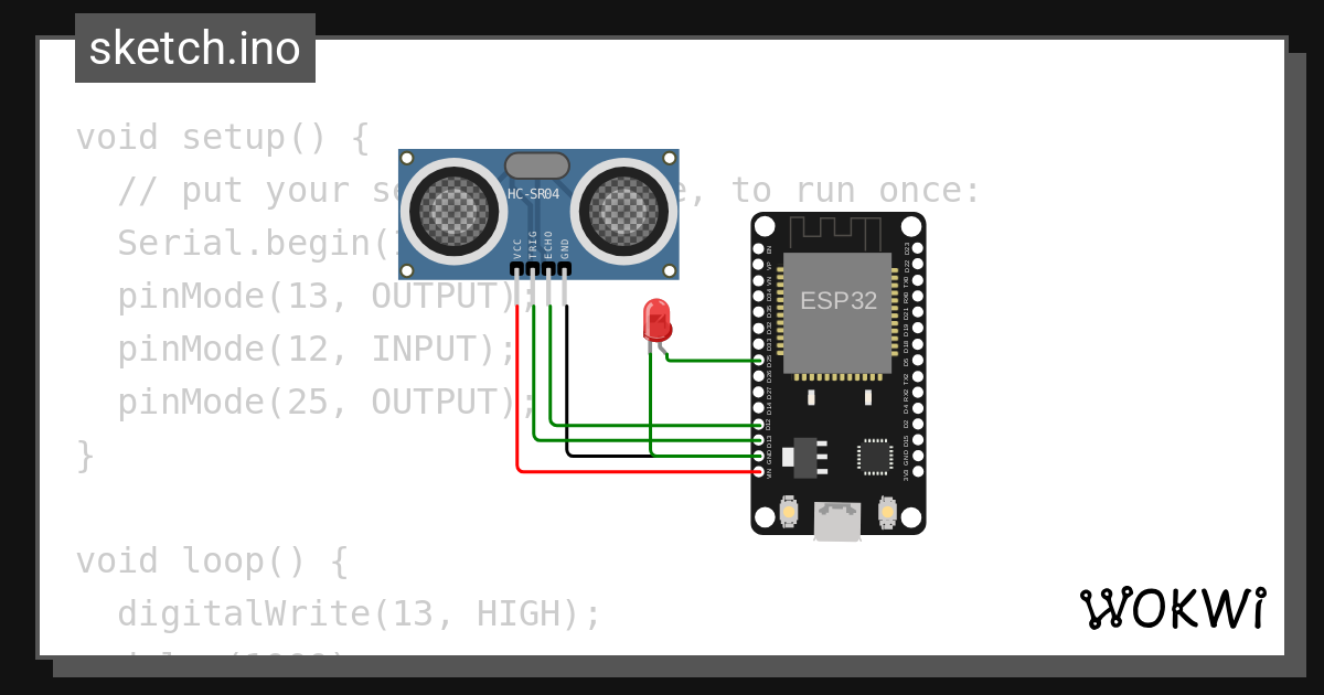 Ultra Sonic Wokwi Esp32 Stm32 Arduino Simulator 9694