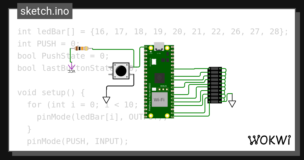 Led Bar Con Push Act8 Wokwi Esp32 Stm32 Arduino Simulator 8752
