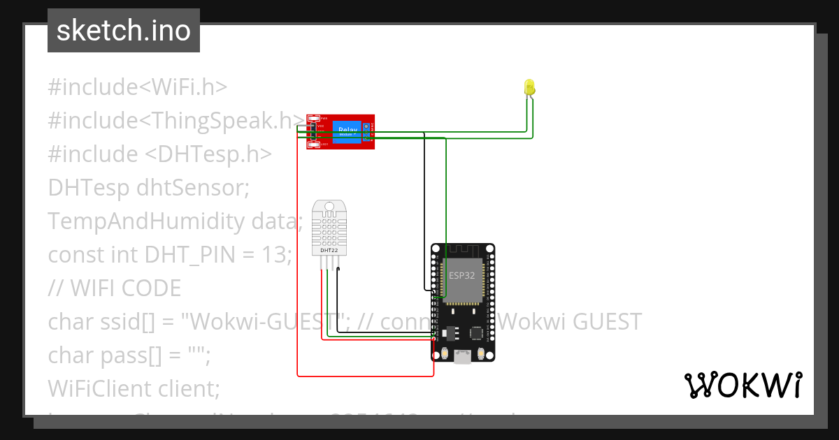 DHT22 - Wokwi ESP32, STM32, Arduino Simulator