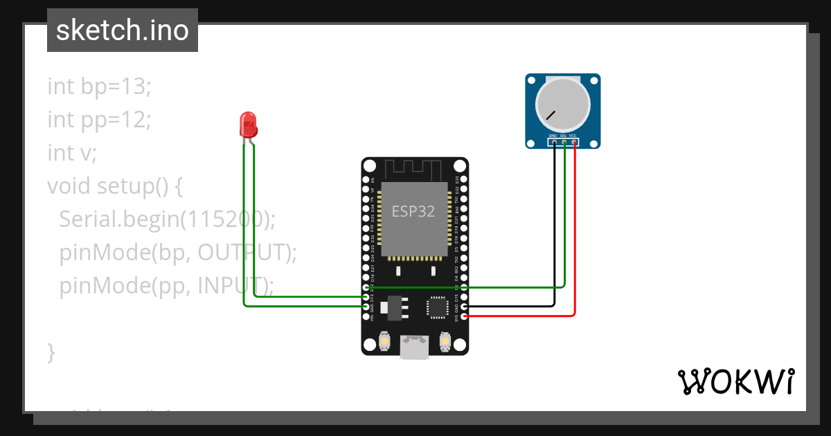 potentiometer with led - Wokwi ESP32, STM32, Arduino Simulator