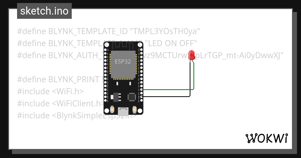 led on off with blynk - Wokwi ESP32, STM32, Arduino Simulator