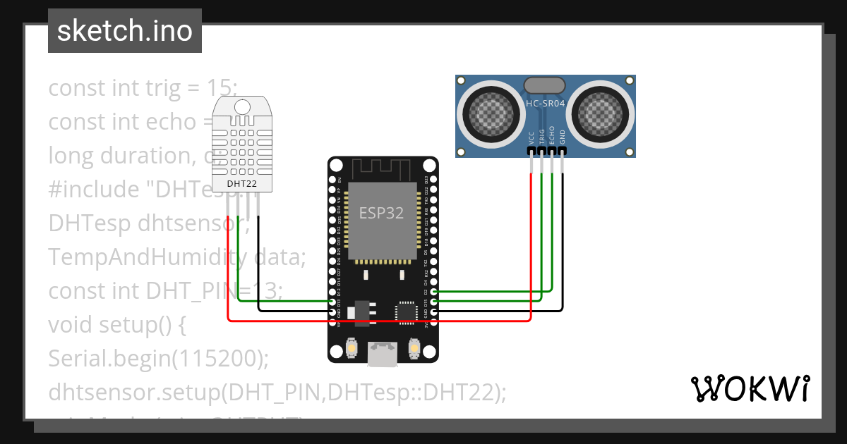 DHT ULTRASONIC - Wokwi ESP32, STM32, Arduino Simulator DHT ULTRASONIC - Wokwi ESP32, STM32, Arduino Simulator