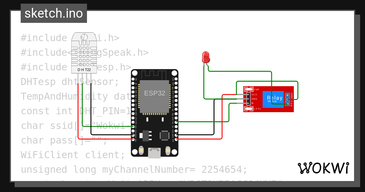 Dhtp22 Thinkspeak Wokwi Esp32 Stm32 Arduino Simulator