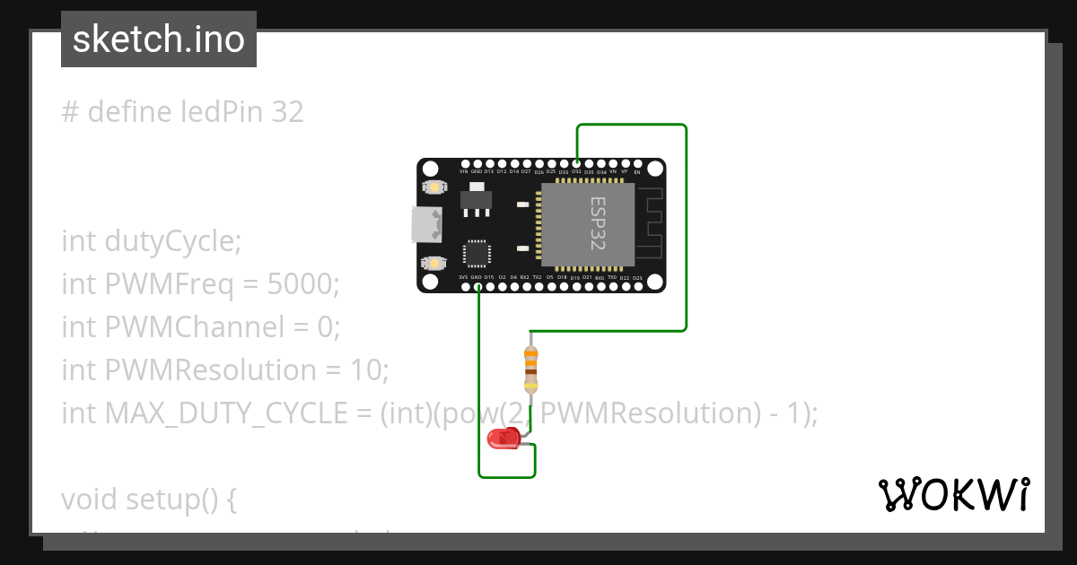 led_pwm - Wokwi ESP32, STM32, Arduino Simulator