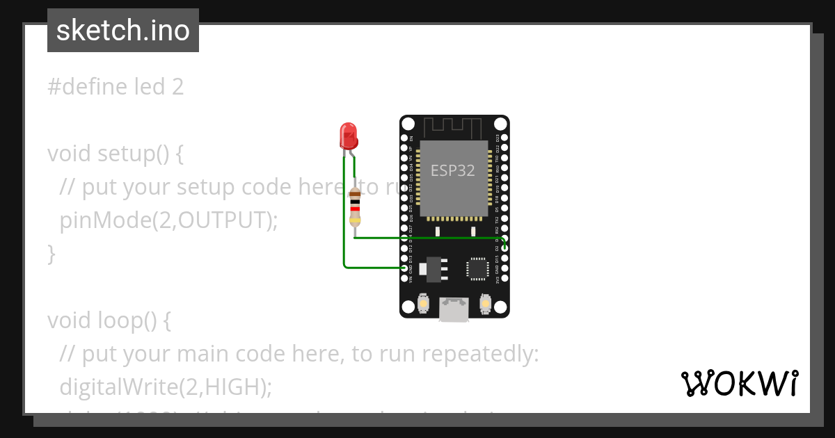 Ledblinking Wokwi Esp32 Stm32 Arduino Simulator 3557