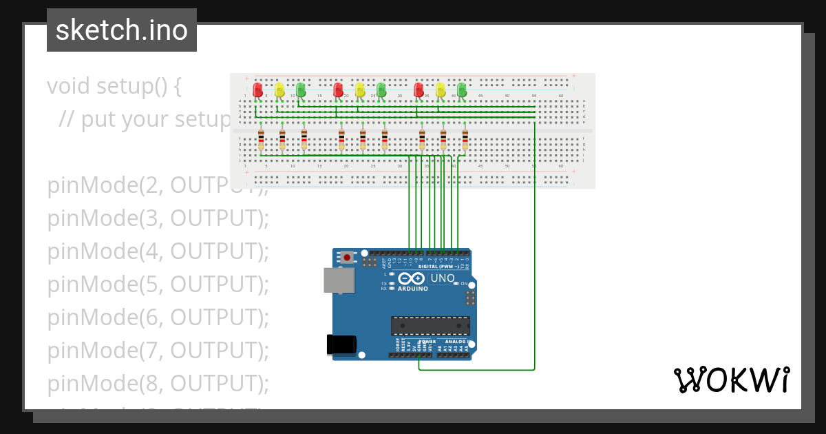 3 arah - Wokwi ESP32, STM32, Arduino Simulator