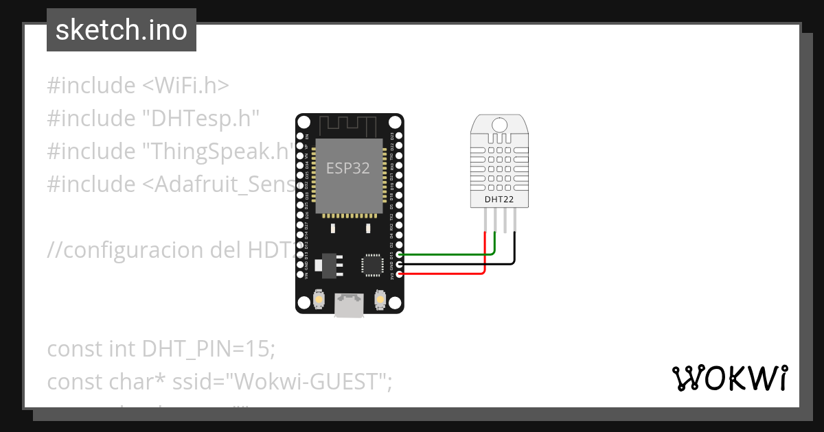 Sensor_DHT22_Thingspeak - Wokwi ESP32, STM32, Arduino Simulator