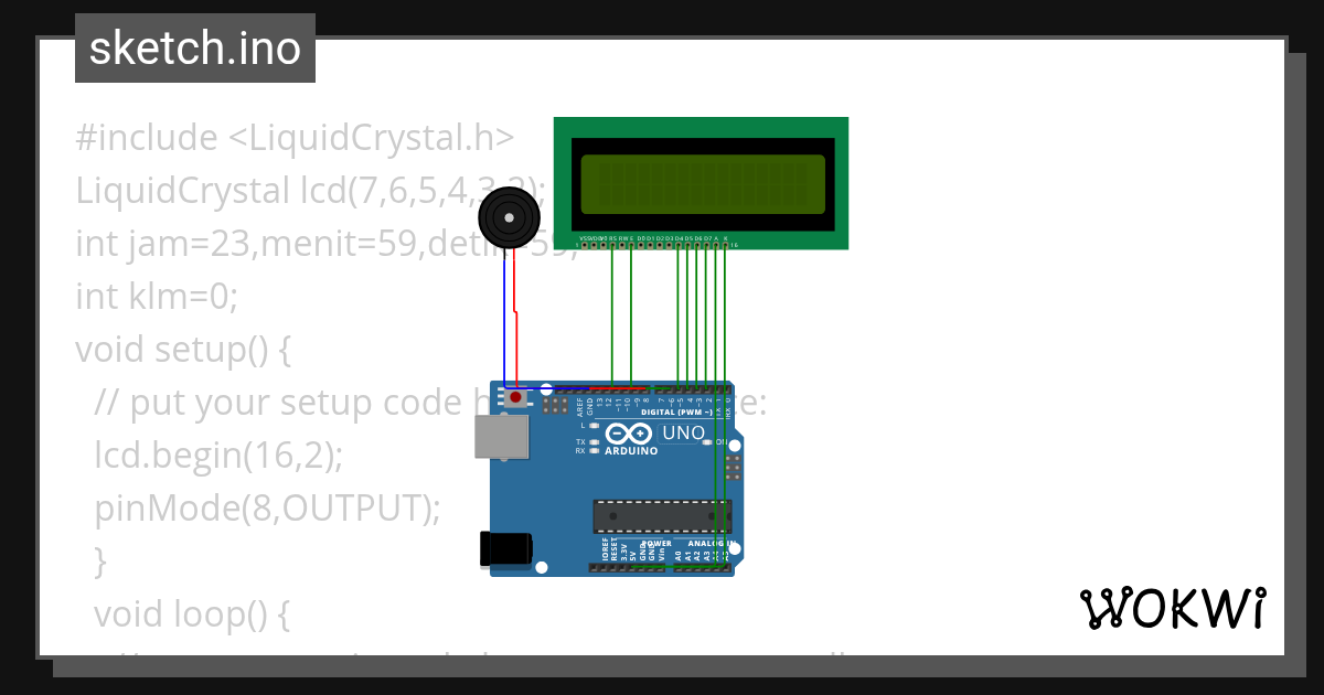 LCD 16x2 Yohanes Copy - Wokwi ESP32, STM32, Arduino Simulator