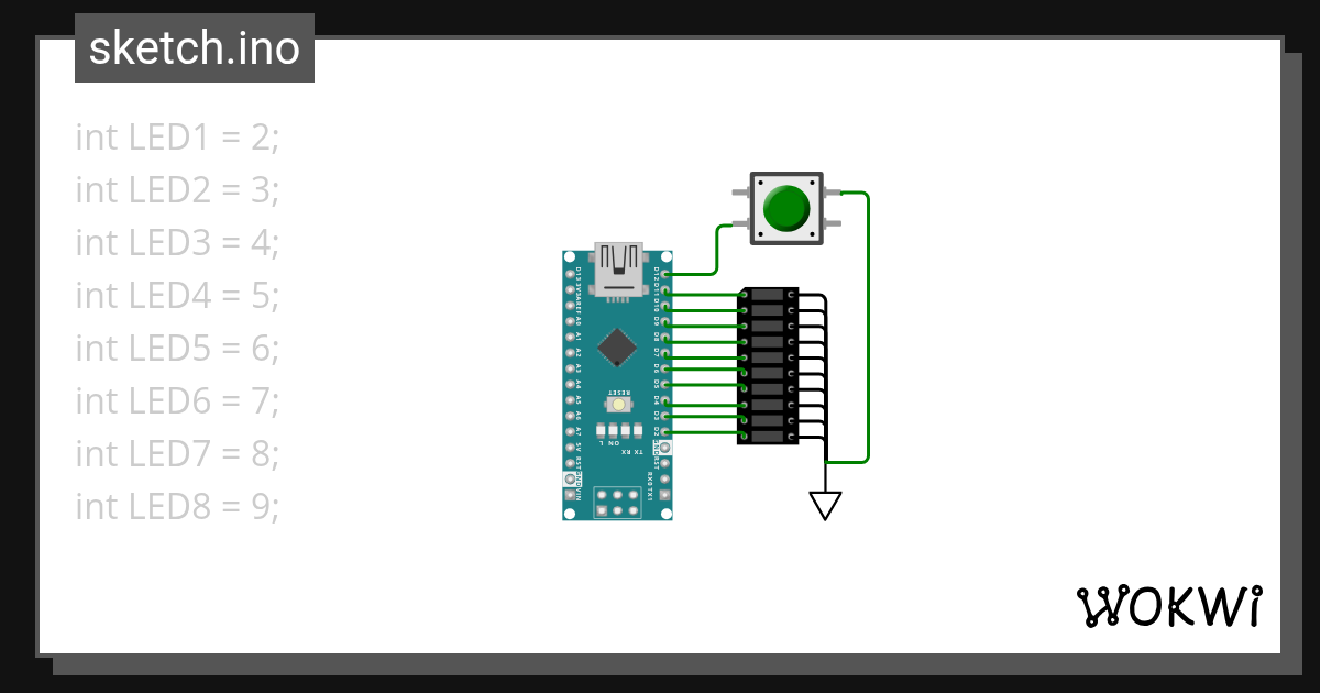 LEDs Effect2 - Wokwi ESP32, STM32, Arduino Simulator