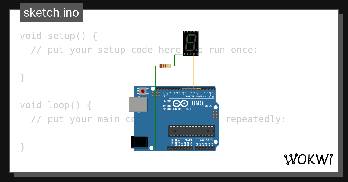 Seven Segment Wokwi Esp32 Stm32 Arduino Simulator 