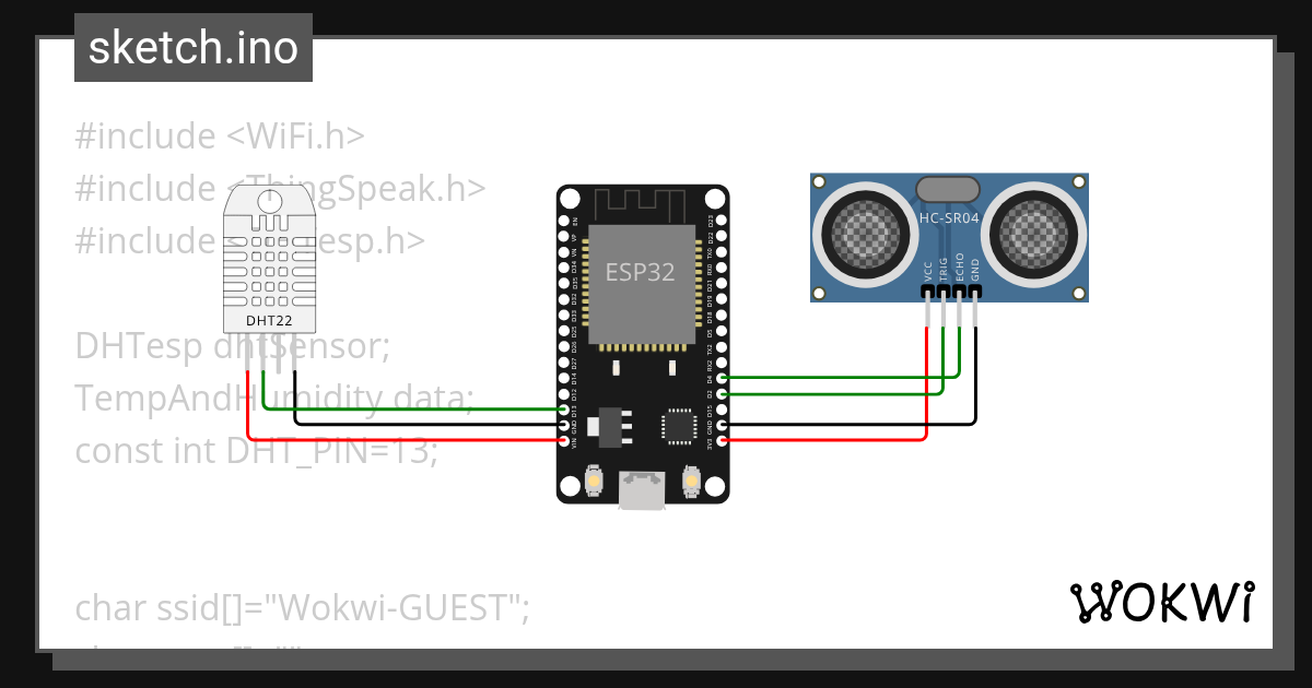 two sensor - Wokwi ESP32, STM32, Arduino Simulator