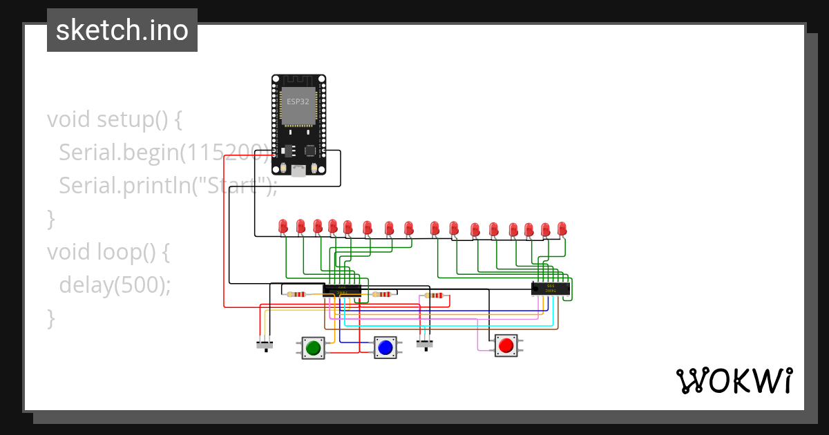 Shiftregister Wokwi Esp32 Stm32 Arduino Simulator