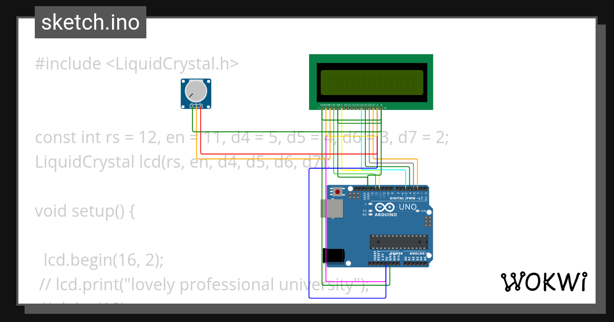 lcd display Autoscroll - Wokwi ESP32, STM32, Arduino Simulator