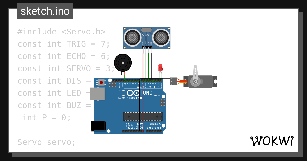 Intruder Alarm Bot With A Servo Alert ⚠️ Wokwi Esp32 Stm32 Arduino Simulator