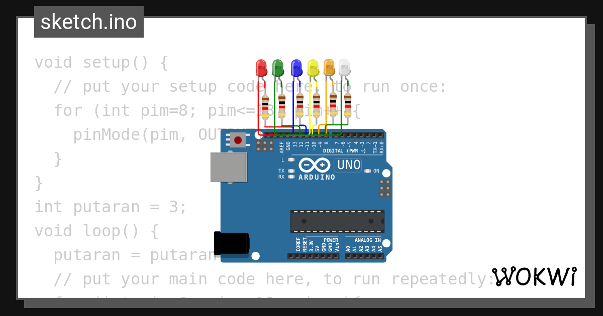 Led Bolak Balik Wokwi Esp32 Stm32 Arduino Simulator 3910