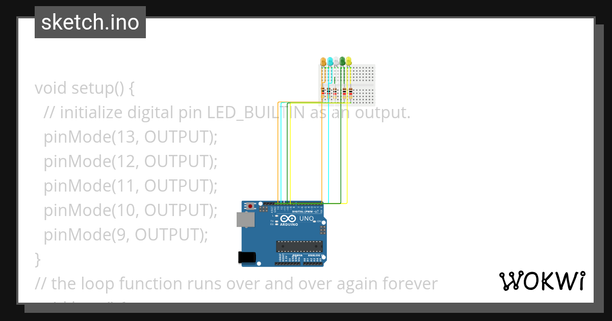led leuchten Copy - Wokwi ESP32, STM32, Arduino Simulator