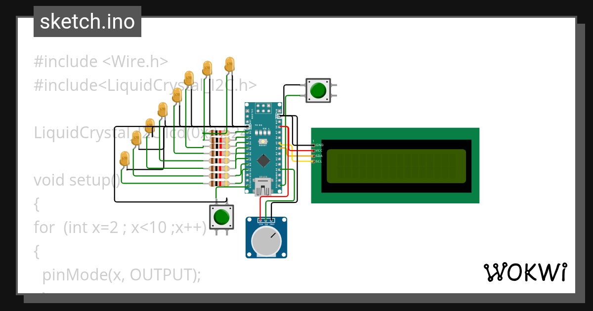 ปวดหัว8หลอด Wokwi Esp32 Stm32 Arduino Simulator 3073