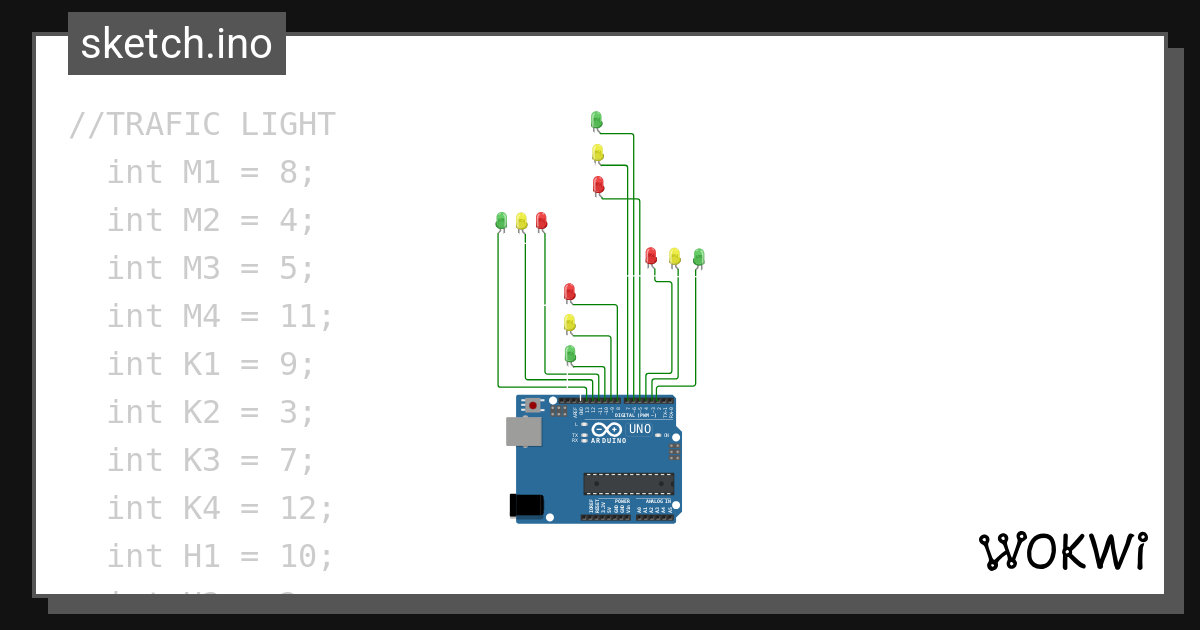 Trafic Ligth Seri Wokwi Esp32 Stm32 Arduino Simulator 3522